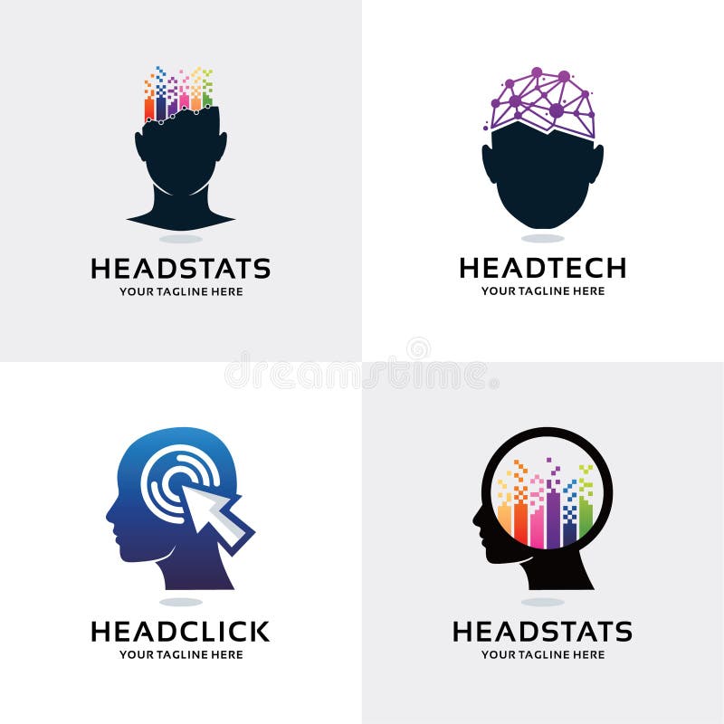 People Head Logo Set Design Template Collection Stock Vector ...