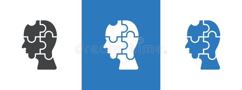 People Head with Puzzles Icon Thin Line Illustration Stock Vector ...