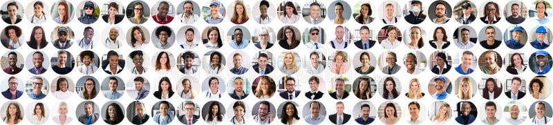 People Headshot Face Collage Stock Photo - Image of portrait, elder ...