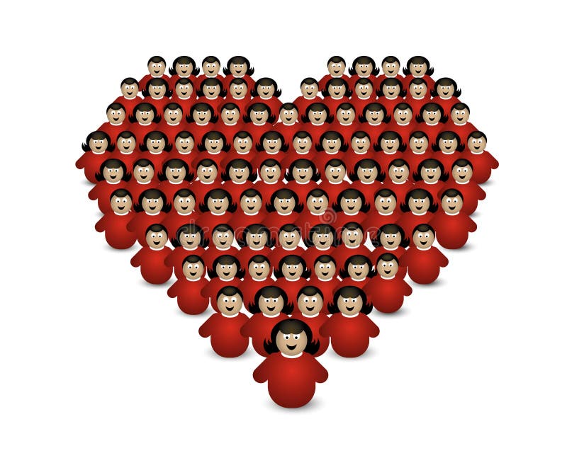 People hearts isolated stock illustration. Illustration of girl - 8138538