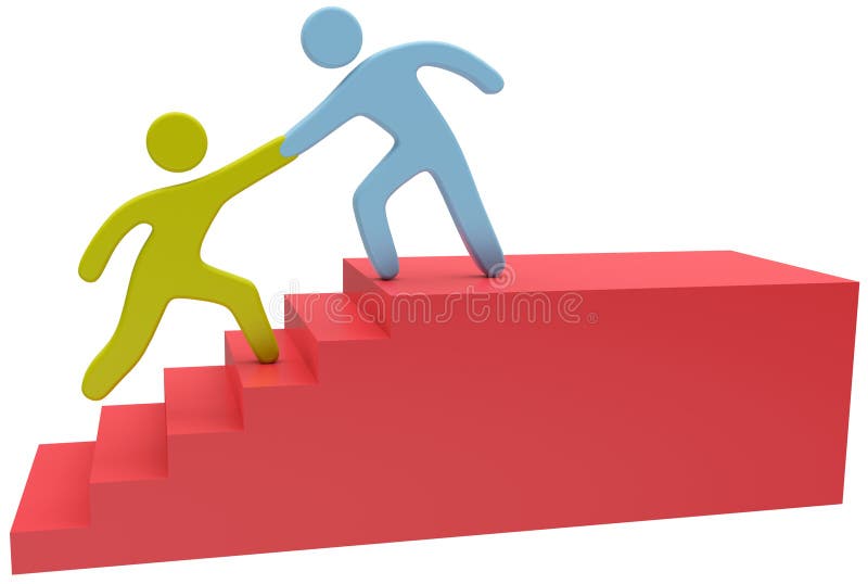 People Help Hand Join Up Stairs Stock Illustration - Illustration of ...