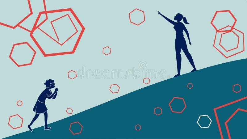 People on Hexagonal Structures , Abstract Challenge Concept Vector ...