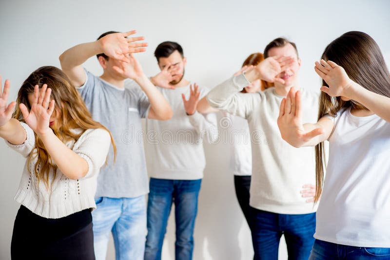 People hiding faces stock photo. Image of fear, irritation - 92233264