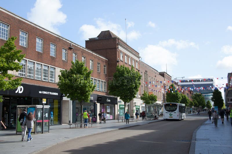 People on the High Street in Exeter, Devon in the UK Editorial Stock ...