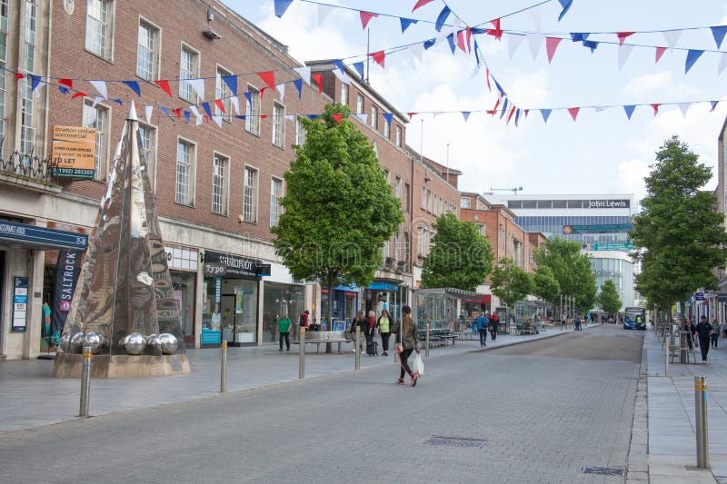 People on the High Street in Exeter, Devon in the UK Editorial Stock ...