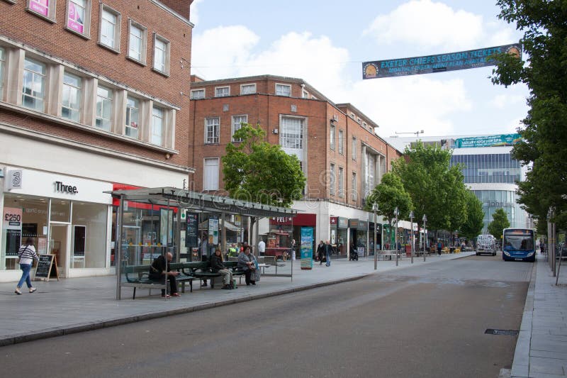 People on the High Street in Exeter, Devon in the UK Editorial Stock ...