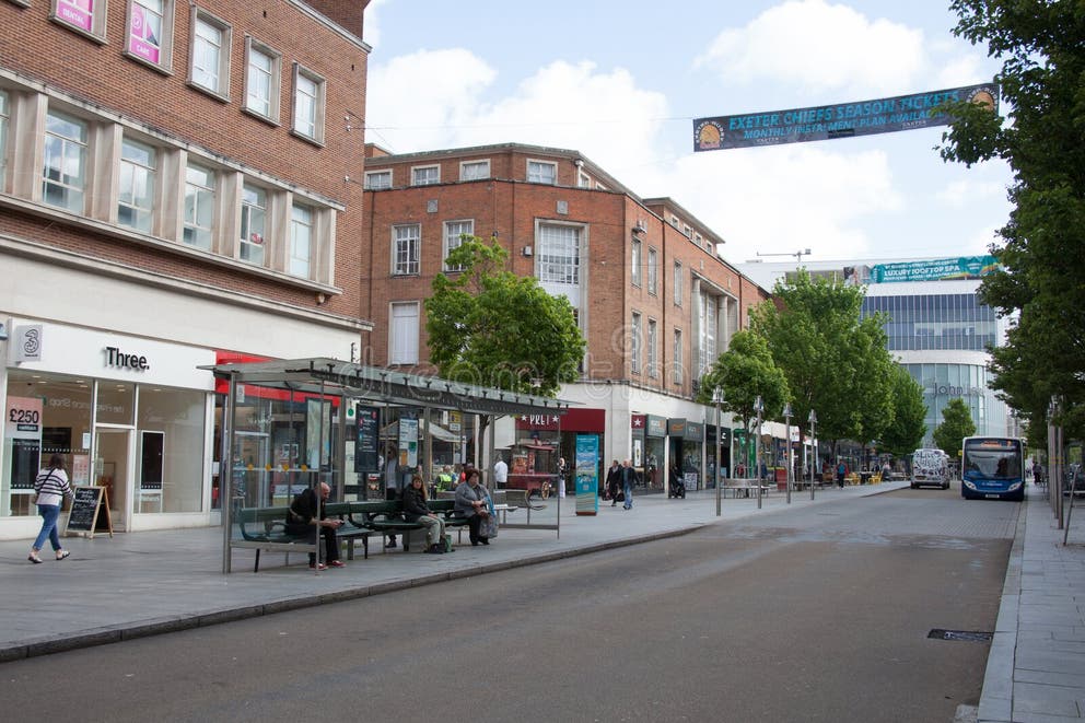 People on the High Street in Exeter, Devon in the UK Editorial Stock Photo - Image of british ...