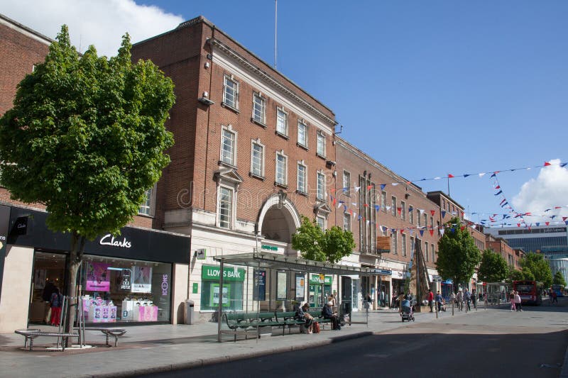 People on the High Street in Exeter, Devon in the UK Editorial ...