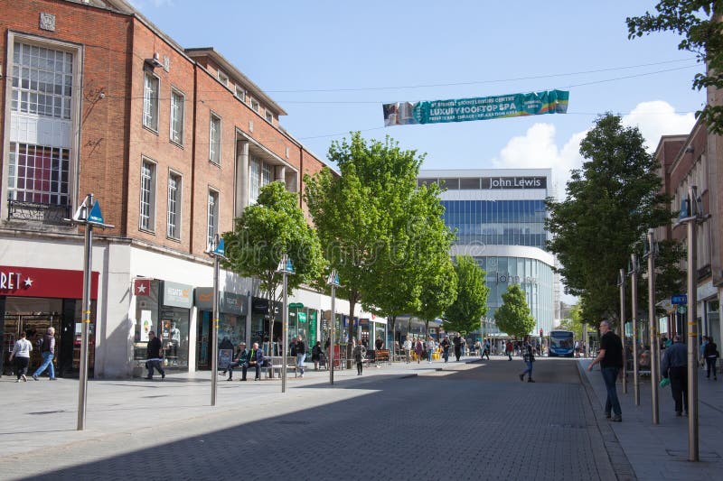 People on the High Street in Exeter, Devon in the UK Editorial Stock ...
