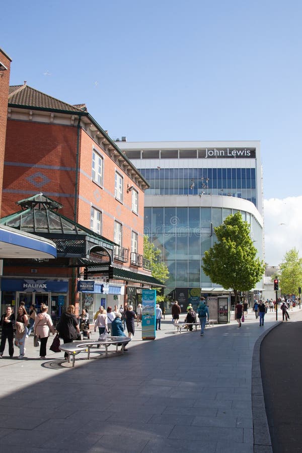 People on the High Street in Exeter, Devon in the UK Editorial ...