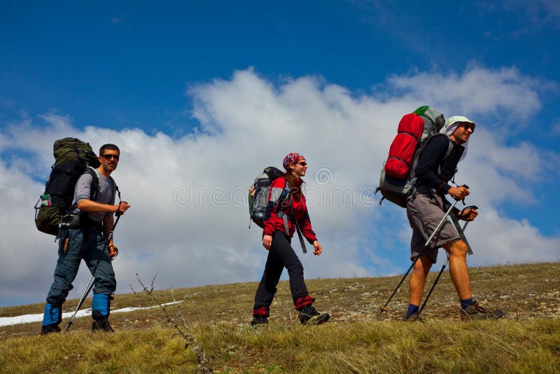 People in hike stock image. Image of trek, hikers, mountain - 9675363
