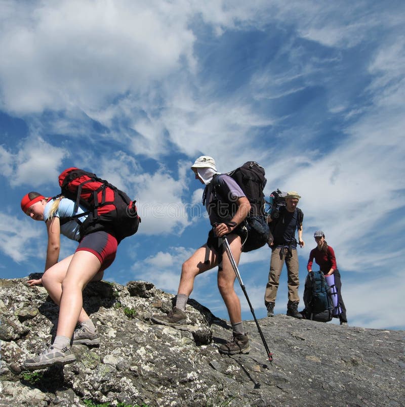 People in hiking stock photo. Image of climb, freedom - 1667308