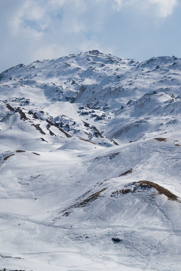 People Hiking on Mountain Top Covered by a Thick Layer of Snow Stock ...