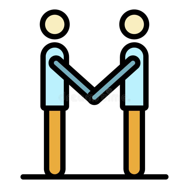 People Hold Hands Icon Color Outline Vector Stock Vector - Illustration ...