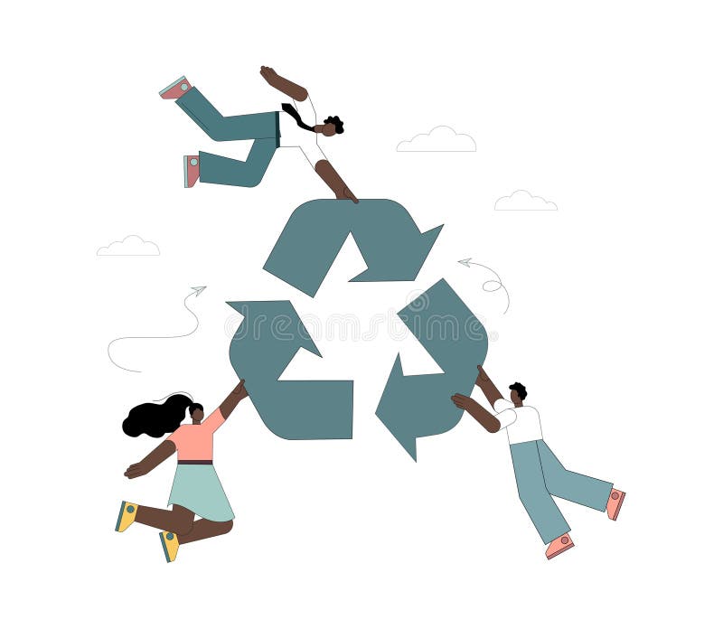 People Hold Recycling Symbol, Ecology Project Concept. Saving the ...