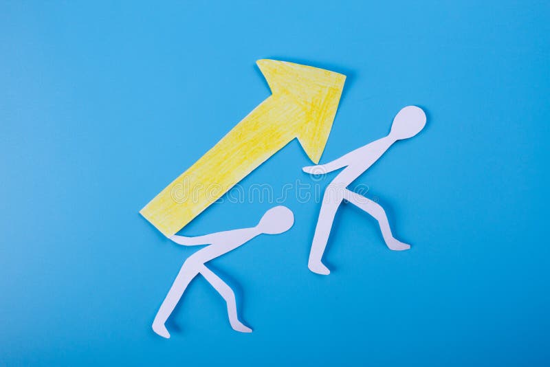 People holding arrow stock image. Image of diagram, economic - 150876487