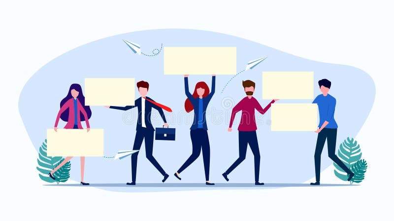 People Holding Blank Placards. Presenting or Expressing an Idea. Space ...