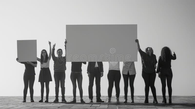 People Holding Blank Signs, Ready To Be Customized with Your Message ...