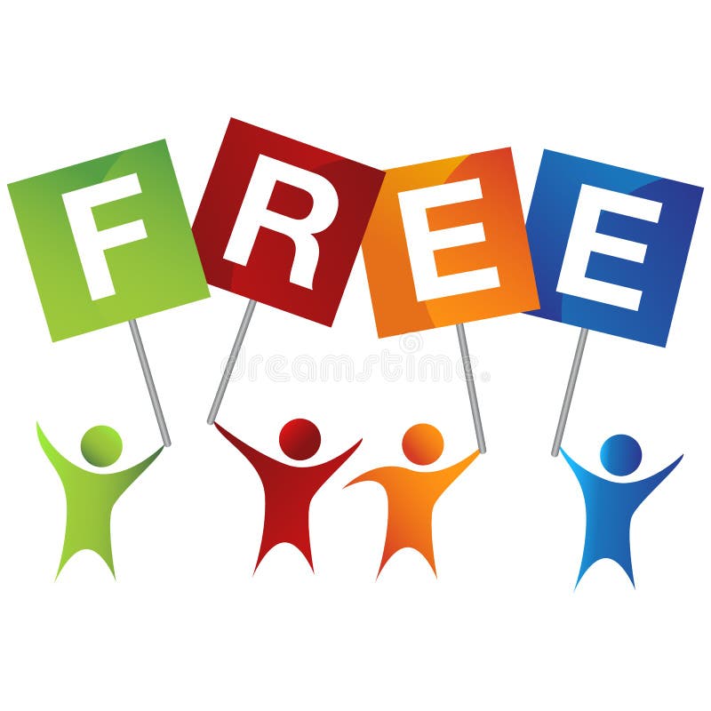 People Holding Free Signs stock vector. Illustration of people - 88048651