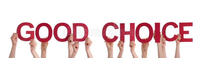 People Holding Good Choice stock photo. Image of award - 42934820