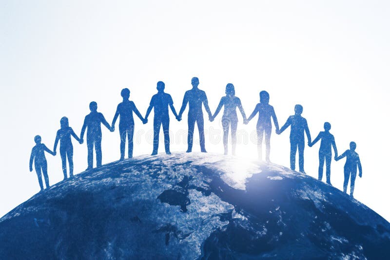 People Holding Hands Around a Globe Representing Unity and Global ...