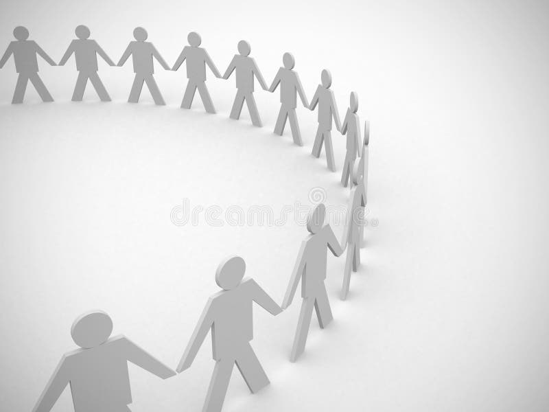 People Holding Hands in a Big Circle Stock Illustration - Illustration ...