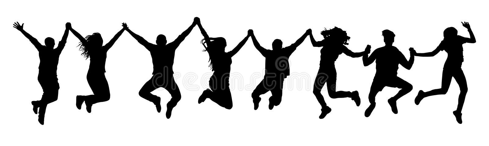 Silhouette People Holding Hands Stock Illustrations – 8,940 Silhouette ...