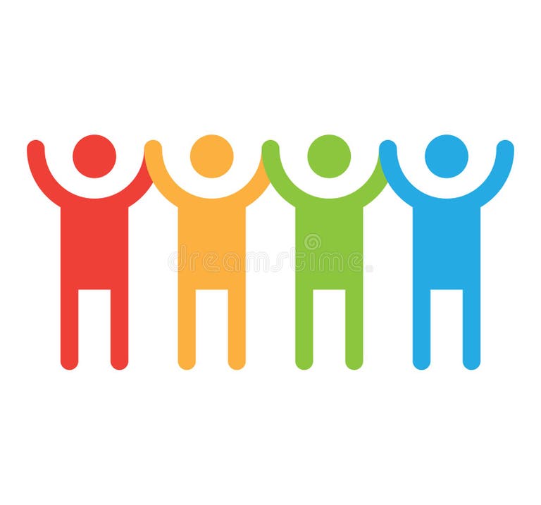 Cartoon Teamwork Holding Hands Happy Cooperation Stock Illustrations ...