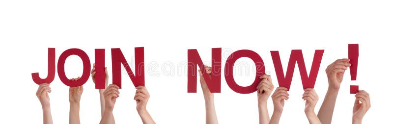 People Holding Join Now stock image. Image of hand, member - 40826523