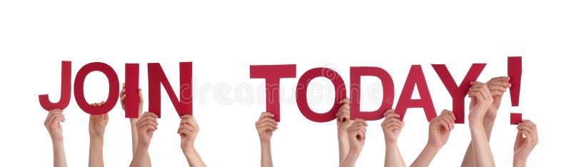 People Holding Join Today stock image. Image of team - 40826611