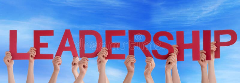 Hands Holding Up Blue Letters Forming the Word Leadership Stock Photo ...