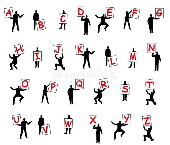 Silhouette Men Letters Stock Illustrations – 184 Silhouette Men Letters ...