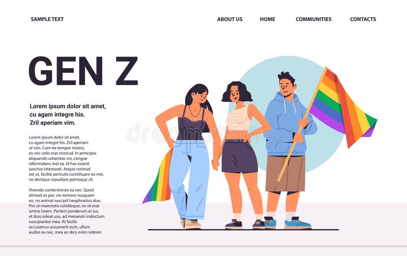 People Holding Lgbt Rainbow Flags Gay Lesbian Love Parade Pride