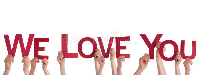 People Holding we Love You stock photo. Image of symbol - 37470982