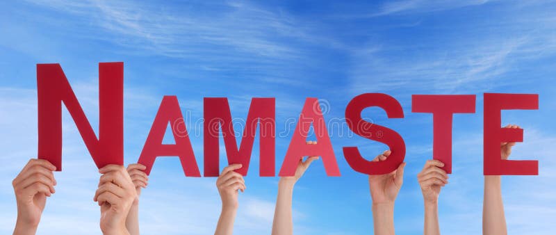 People Holding Namaste in the Sky Stock Image - Image of guest, contact ...