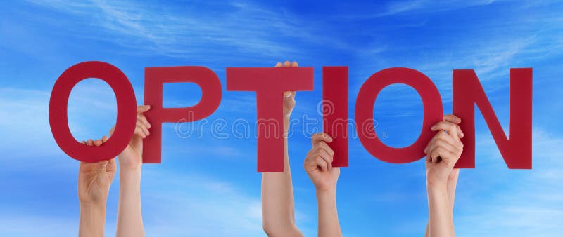 People Holding Option in the Sky Stock Image - Image of conceptual ...