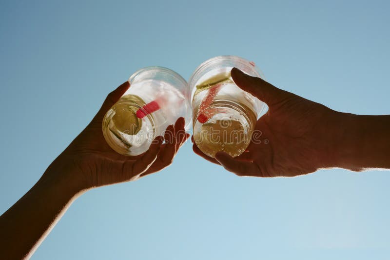 People Holding Plastic Cups Stock Image - Image of beverage, cold ...