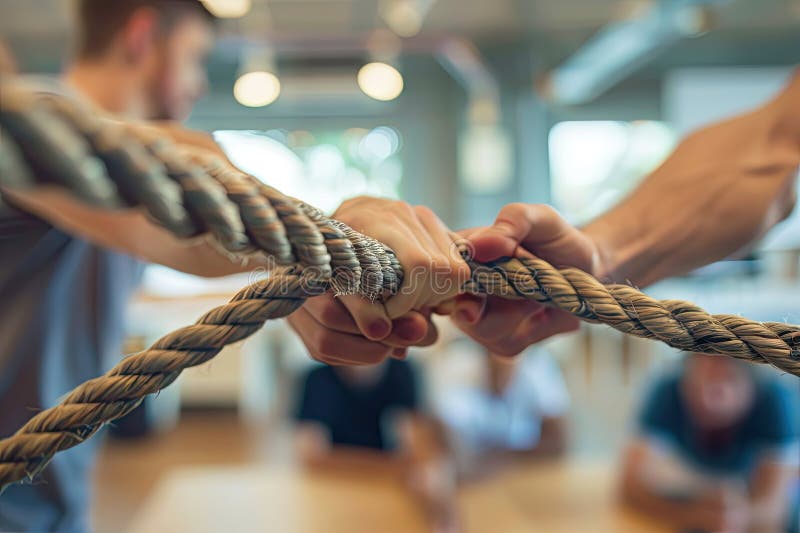 People Holding a Rope Together for a Common Purpose Stock Image - Image ...
