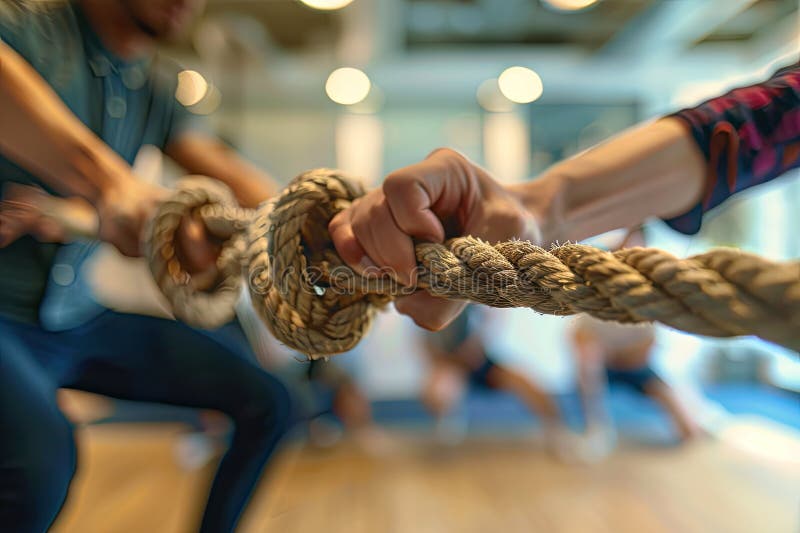 People Holding a Rope Together for a Common Purpose Stock Image - Image ...