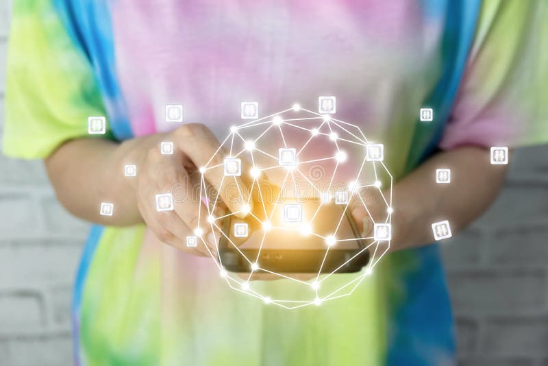 People Holding Smartphone Network Communication Technology Concept ...