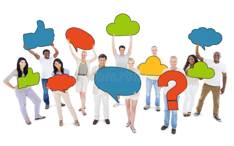People Holding Speech Bubble and Social Concepts Stock Photo - Image of ...