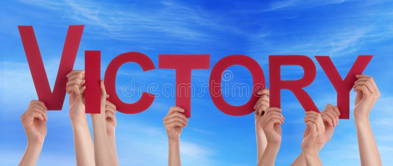 People Holding Victory in the Sky Stock Image - Image of luck, business ...