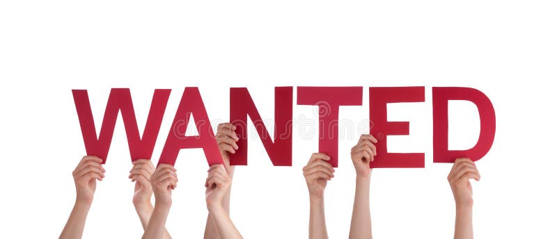 People Holding Wanted stock image. Image of text, hire - 39768577