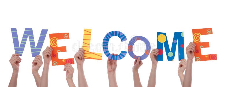 People Holding Welcome stock photo. Image of initial - 36197518