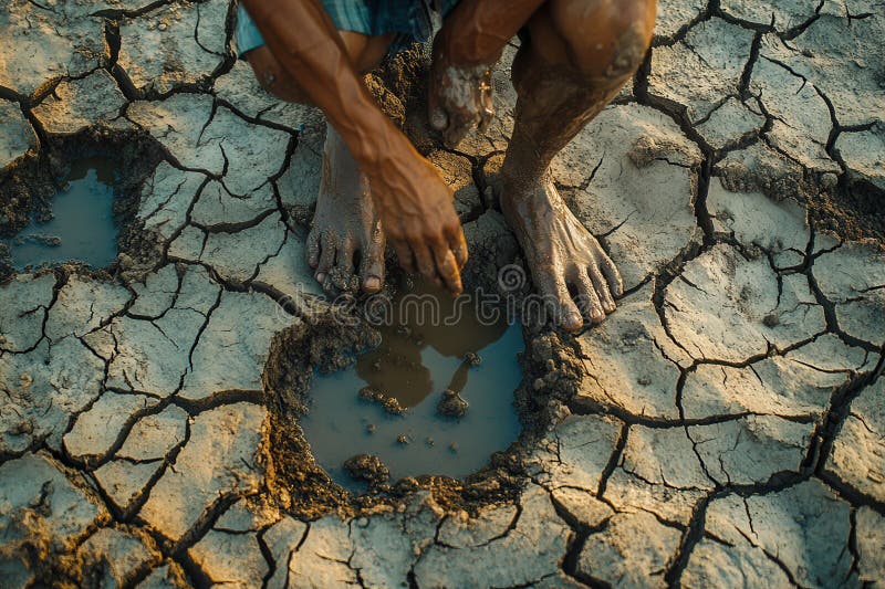 People with Hollow Faces Search for Drinkable Water in Parched Fields ...