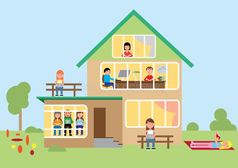 The people in the house stock vector. Illustration of naughty - 137924380