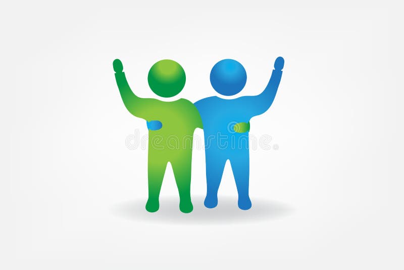 People Partners in a Hug Logo Stock Vector - Illustration of green ...