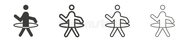 People Hula Hop Icon Vector Set on White Background Stock Vector ...