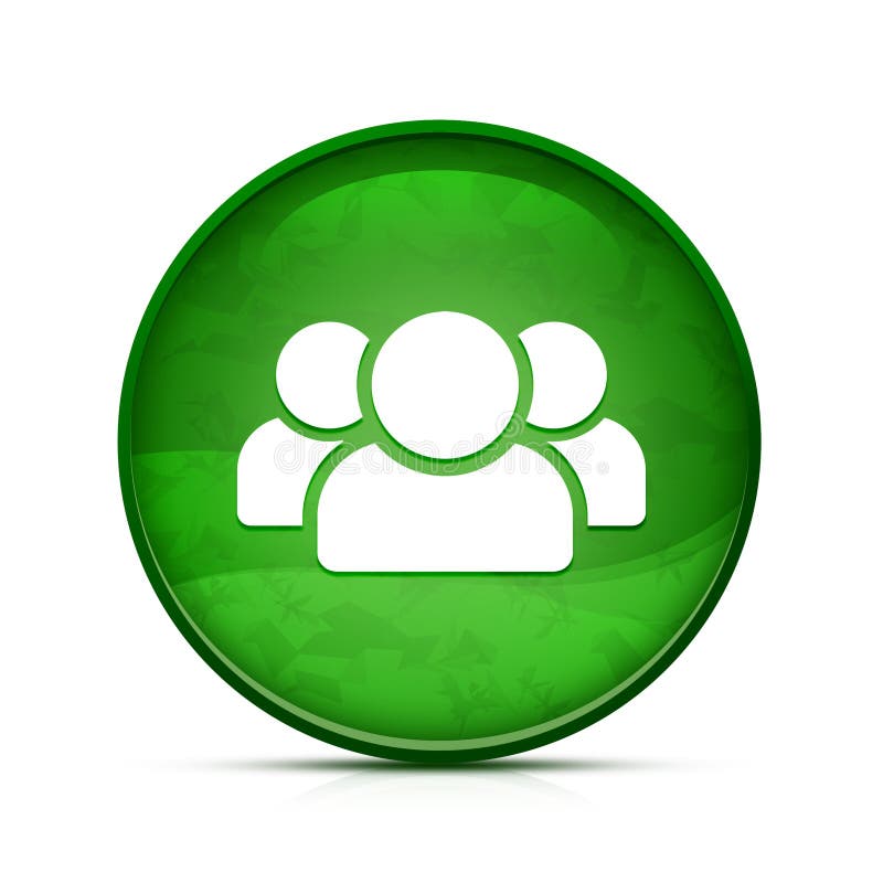 People Icon on Classy Splash Green Round Button Illustration Stock ...
