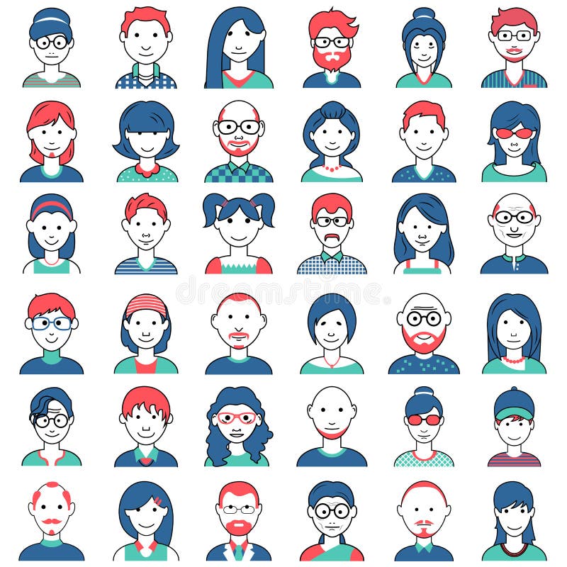 People Icon of Different Social Groups Stock Vector - Illustration of ...